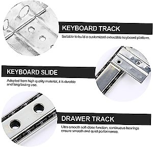 OSALADI 2 Pairs Guide Desk Drawer Desk Trays Ball Bearings Furniture Slides Drawer for Desk Computer Desk Rails Rack Bearing Slides Keyboard Tray Rails Dedicated Cold Rolled Steel Hardware