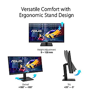 ASUS 34” Ultrawide HDR Gaming Monitor (VP349CGL) - 21:9 UWQHD (3440 x 1440), IPS, 100Hz, 1ms, USB-C w/Power Delivery, FreeSync, Eye Care Plus, VESA Mountable, HDMI, DisplayPort, Height Adjustable