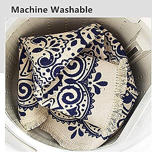 Poowe Round Cotton Rug Woven Tassel Throw Rug Washable Area Rug for Living Room Bedroom Kitchen Bathroom (Green Leaves)