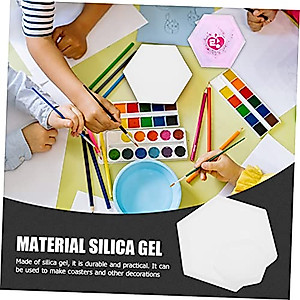 Cabilock 4 Pcs Hexagonal Silicone Mold Silicone Tray Mold Molde De para Resina Resin Molds Epoxy Coaster Crystal Resin Coaster Hexagon Coaster DIY Tea Cup Mat Mold Coaster Mold Cup