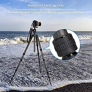 SIRUI ST-124 Carbon Fiber Tripod with Triangular Centre Column, Waterproof, Travel Tripod for Cameras, 4 Sections, 62.2inch, Load 26lbs