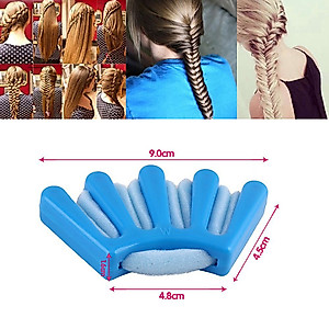 Hisight 2 PCS Sponge Hair Braiding Machine Women Lady Girls DIY French Twist Plait Hair Braiding Tool Sponge Hair Styling Clip Stick Braider Braid Tool (Red、 Blue)