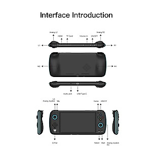 AYN Odin Pro Retro Game Handheld - SD845 Android Console With Multiple Emulators - FHD 1080P LCD, Fast Charging - 6600mAh Battery - 128GB, Black