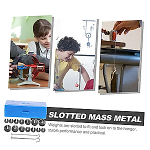 DOITOOL 1 Set Laboratory Slotted Mass Metal Slotted Weights Science Experiment Tools Hanger and Box
