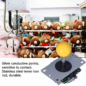 Hilitand Classic Competition 5 Pin Stick Rocker 8 Ways Joystick for PC Box 360, for PS2, for PS3 Games DIY Kit Parts Mame Jamma Game Consoles(yellow)