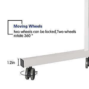 SogesHome 31.5inches Adjustable Mobile Bed Table Portable Laptop Computer Stand Desks with Rolling Wheels, Oak