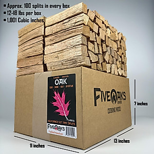 FiveOaks Firewood Pizza Oven Wood for Wood Fire Pizza Oven, Mini Oak Firewood. 5 Inch Oak Wood (1,000 Cubic Inches) ~5" Kiln Dried Firewood for Ooni Pizza Ovens, Gozney, Bertello Pizza Oven
