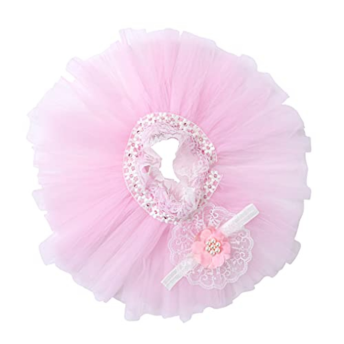 Newborn Photography Props Tutu Skirt with Headband for Baby Girls Newborn Dress Photoshoot Props