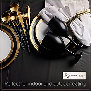 ZIMPLEWARE Premium Black Plastic Table Cloth Disposable (6 Pk) Plastic Tablecloths for Rectangle Tables (54in x 108in) Party Table Cloths Disposable for 6ft to 8ft Rectangle Tables