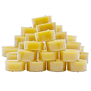 TELOSMA 36 Count Beeswax tealight Candles Bulk - Natural Scent and Smokeless - Gift Packing