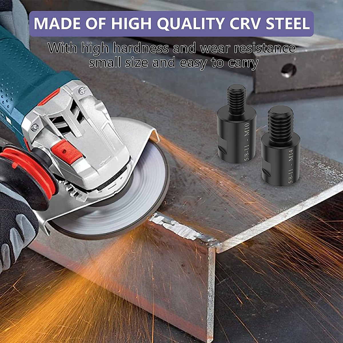 PTMTFYL 4 Pcs Angle Grinder Converter Adapters, 5/8"-11 Female to M14/M10 Male Angle Grinder Adapter Attachments, Thread Adapter Interface Connector for Angle Grinder Polisher