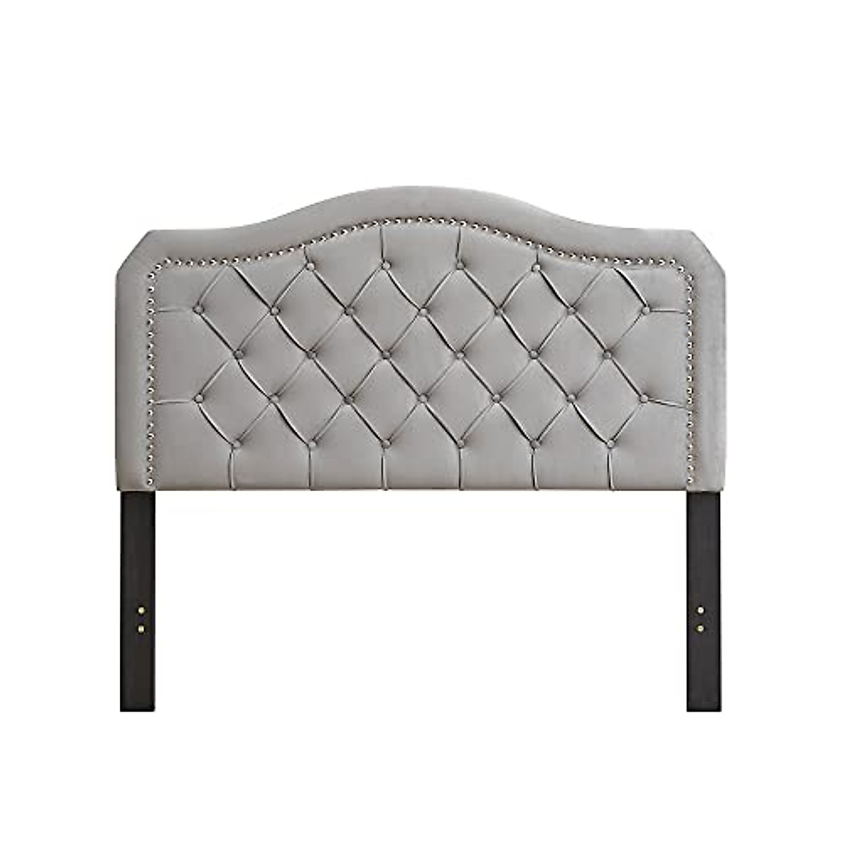 HAUSHECK Upholstered Platform Bed Queen Size, Queen Bed Frame with Button Tufted Nailhead Trim Headboard, Wood Bed Frames for Kids, Teen & Adults, Wooden Slats Support, No Box Spring Needed