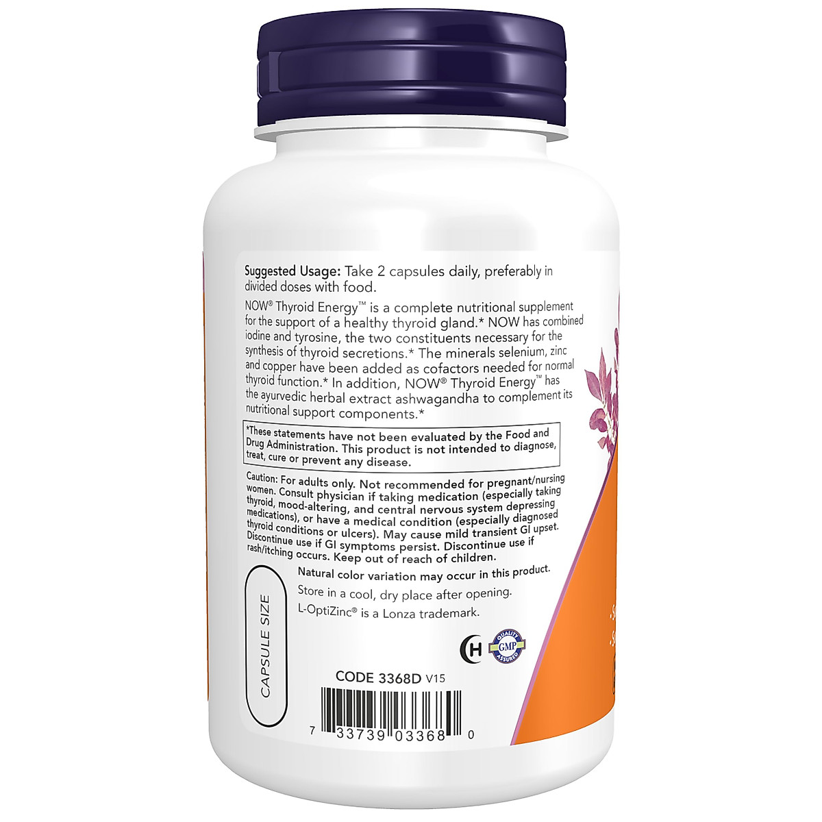 NOW Supplements, Thyroid Energy™, Iodine and Tyrosine plus Selenium, Zinc and Copper, 90 Veg Capsules