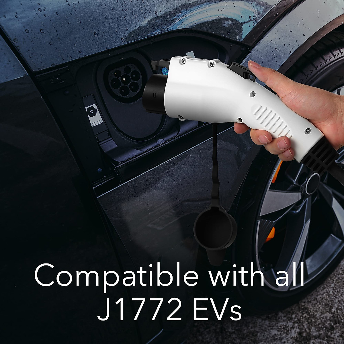 Lectron Level 1 / Level 2 Portable J1772 EV Charger (12 Amp / 32 Amp) with Dual Charging Plugs (NEMA 5-15 & 14-50) - Compatible with All J1772 EVs (White)
