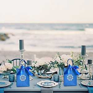 BEISHIDA Small Gift Bags Party Favor Bags Paper Gift Bags Blue Gift Bags with Handles Birthday Gift bags (6.5 x 4.5 x 2.5 Inch, 20PCS)