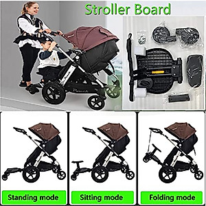 Universal Stroller Board with Detachable Seat,Stroller Glider Board Suitable for Most Brands of Strollers, Holds Children Up to 55lbs (Blue)