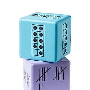 hand2mind Multiple Representation Dice, Large Foam Dice for Classroom, Subitizing Dice, Math Manipulatives Kindergarten, Educational Toys for Elementary Kids, Math Learning Tools (Set of 16)