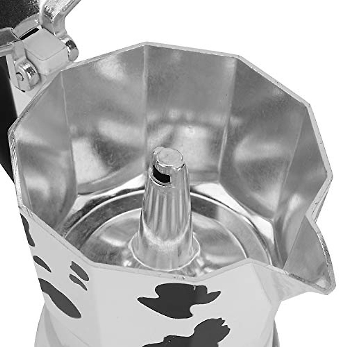 Dpofirs Aluminium Coffee Pot - Coffee Maker - Milk Cow Color Moka Pot - for Home,Office Coffee(3 cups milk cow color 150ML)