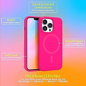 FELONY CASE - iPhone 12 Pro Max Case, Stylish Neon Pink iPhone Case - 360° Shockproof Protective Case Designed for iPhone 12 Pro Max - Compatible with MagSafe