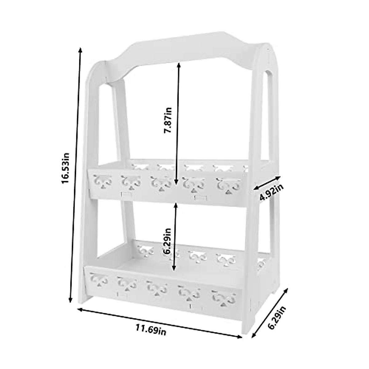 Bathroom Shelf Organizer,2 Tier Bathroom Countertop Organizer,Counter Organizer,Makeup and Cosmetic Counter Standing Rack Cosmetic Holder,Kitchen Standing Spice Rack FLUKIN