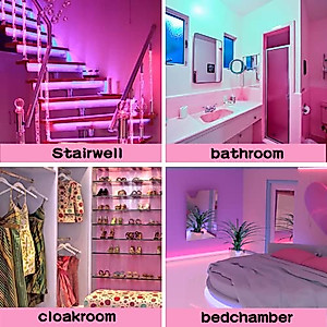 Meijiajia LED Neon Strip Lights, Pink 12V/16.4ft, Flexible Diffuser, Cuttable & Bendable Waterproof Silicon, for Sign Custom, Decor & Mood Lighting. [Power Adapter not Included]