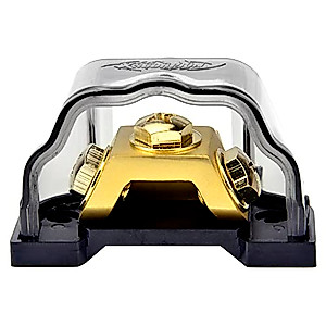 Power Ground Ring Terminal Distribution Block 8 4 2 0 Gauge in Out Gold