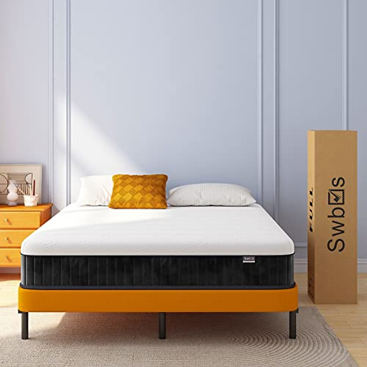 Swbvs Queen Mattresses in a Box, 10 Inch Memory Foam Mattress Quees Size with Hybrid Queen Bed Mattress Pressure Relief & Supportive Queen Size Mattresses