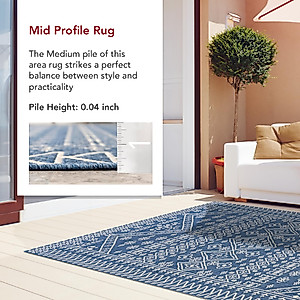 nuLOOM Kandace Tribal Indoor/Outdoor Area Rug, 5x8, Blue