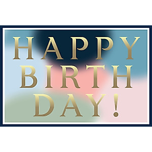 smart scribbles Happy Birthday Cards - 48 assortment Birthday Cards with Envelopes and Stickers - 4x6 Birthday Cards with Gold Foil - 6 Cards and 6 Stickers of Each Design - Total of 48