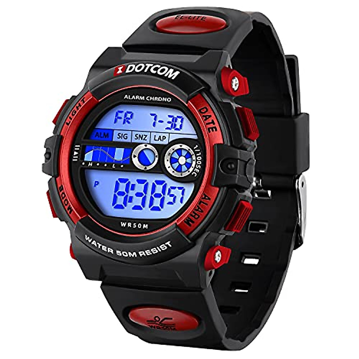 CKV Kids Digital Watch Boys Watches Ages 5-18, Waterproof Multifunctional Sport Watches with 7 LED Backlight Alarm Calendar Timer for Boys