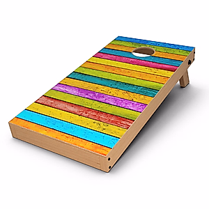 Design Skinz Wood Skin Set for Cornhole (Skin Only) - Neon Wood Planks