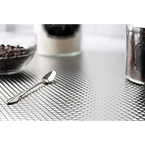 Heat Resistant, Non-Slip, Metal Counter/Table Protector Mat, Large - 14" x 17" - 2 Pack - Silver