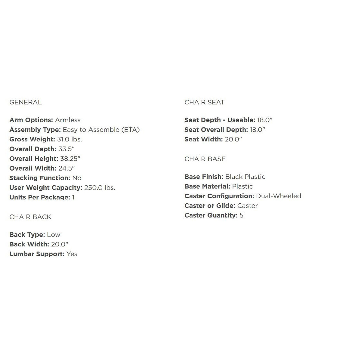 HON ValuTask Low Back Task Chair - Mesh Computer Chair for Office Desk, Black (HVL210)