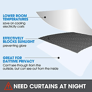 bofeifs Window Tint for Home One Way Privacy Window Film Sun Blocking Reflective Removable Window Clings for Glass Windows See Out Not in Uv Heat Blocker Peel and Stick Mirror Summer House Window Tint