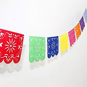 Mexican Hair Felt Picado Banner,Mexican Party Fiesta Hair Felt Banners,Dia De Los Muertos Decorations Party Supplies (Mexican Banner Felt)