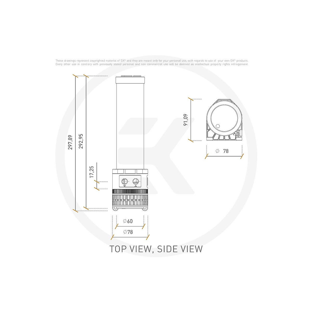 EKWB EK-Quantum Kinetic TBE 300 D5 PWM Pump-Reservoir Combo, D-RGB, Plexi