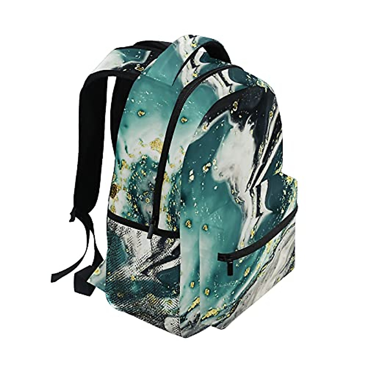 xigua Lightweight Backpack Marble Ripple Green Print Daypack Travel School Bag for College Women Men