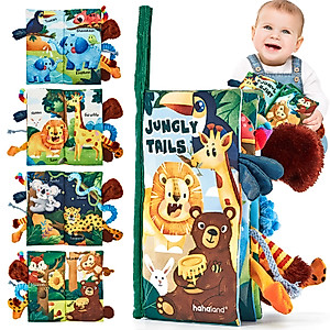 Baby Books Tummy Time Toys, Baby Toys 0-6 Months Touch Feel Soft Cloth Crinkle Books for Babies, Stroller Baby Toys 0-6 Months, Montessori Toys for Babies 0-6 Months Baby Gifts for Newborn Girl, Boys