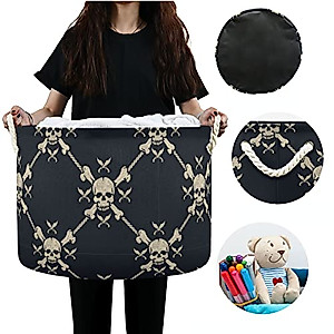 Pirate Skulls Large Storage Basket for Toys Storage Bin Box Organizer Basket for Laundry Hamper, Kid's Room, Baby & Dog Toy