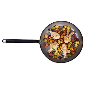 Restaurantware Met Lux 14 Inch Fry Pans, 6 No-Stick Frying Pans - Induction-Ready, Triple-Riveted, Silver Carbon Steel Cooking Skillets, Durable, For Searing, Sauteing, And Browning Food