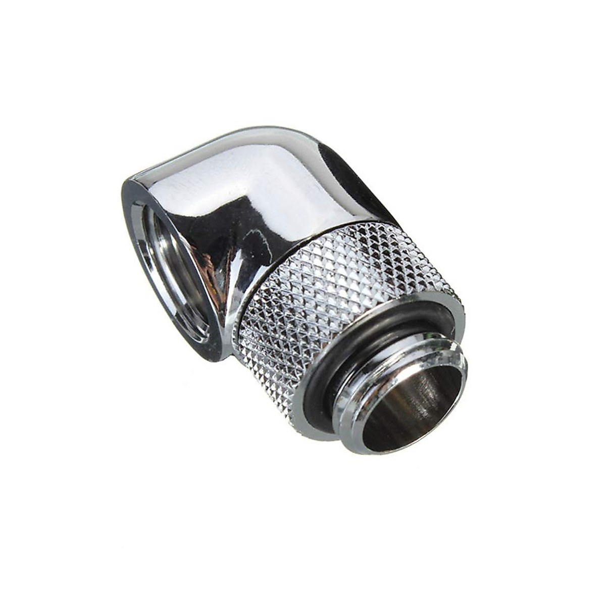 IronBuddy G1/4" 90 Degree Fitting Male to Female Rotary Fitting Adapter Metal/Rigid/PETG Tubing Connector 90° Elbow Fitting for PC Water Cooling System