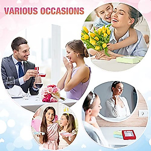 Tuanse 24 Pcs Square Cardboard Jewelry Gift Box 3.5 x 3.5 x 0.8 inches Jewelry Boxes Bulk with Clear Lid for Bracelet Packaging Boxes Earring Ring Necklace Pendant Jewelry Display Storage, 4 Colors