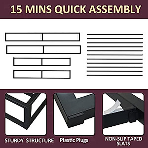 Bilily 6 Inch Twin Bed Frame with Steel Slat Support, Low Profile Twin Metal Platform Bed Frame Support Mattress Foundation, No Box Spring Needed/Easy Assembly/Noise Free