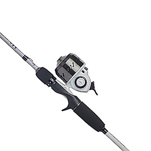 Abu Garcia 6’ Max PRO Fishing Rod and Reel Spincast Combo, 2-Piece Composite Rod, Size 10 Casting Reel, Right/Left Handle Position Grey