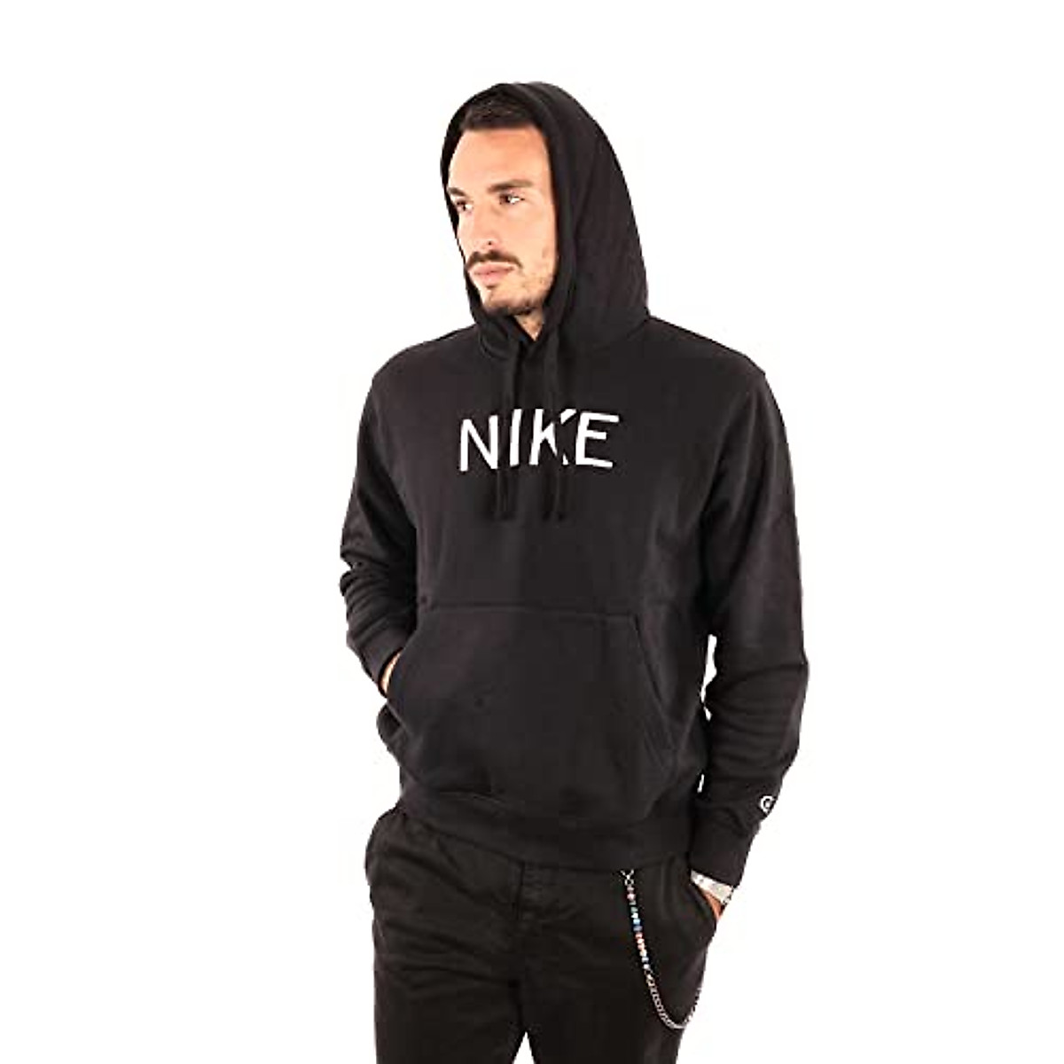 Nike Nsw Pullover Hoodie Mens Size - Medium Black/White