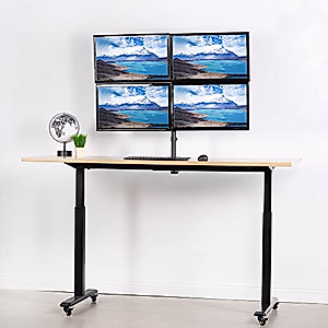 VIVO Full Motion Aluminum 17 to 32 inch Quad Monitor Desk Mount Stand with Articulating Arm Joints, Fits 4 Screens, Max VESA 100x100, STAND-V104Y