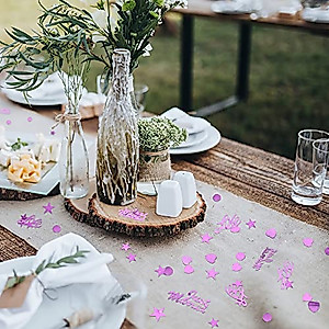 WenmthG 2.11 oz/ 60 g Purple Love Just Married Confetti, 800Pcs Wedding Table Confetti Decoration, Engagement Party Decorations, Glitter Confetti for Bridal Shower Wedding Bachelorette Party Couples