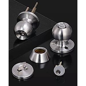 All Keyed Same Entry Door Knob and Single Cylinder Deadbolt Combo Set, Satin Nickel Exterior Door Knobs with Lock and Keys for Entrance and Front Door