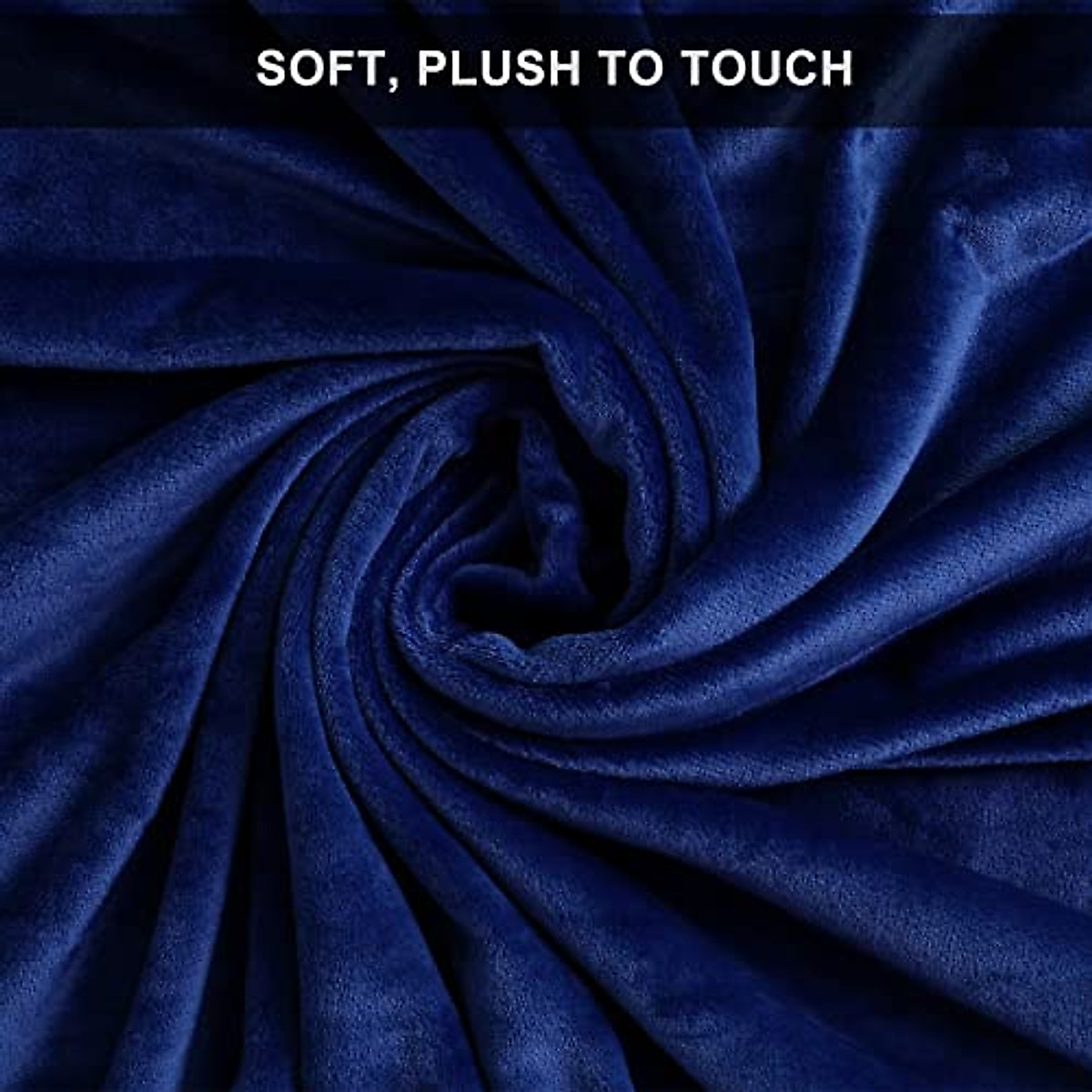 Throw Blankets Queen Size, Super Soft 350GSM Thick Fuzzy Warm Blanket for Bed and Sofa, Dark Blue, 60x80 inches