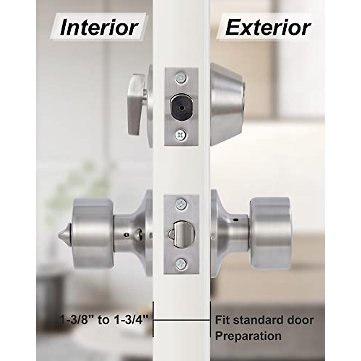 Lanwandeng 2 Sets Keyed Alike Entry Door Knobs and Single Cylinder Deadbolt Lock Combo Set Security for Entrance and Front Door, All Keyed Same Door Lock with Classic Satin Nickel Finish